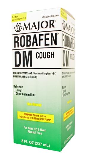 Major Robafen DM COUGH ALCOHOL FREE, CHERRY, 8OZ – Olympia Plaza Gifts